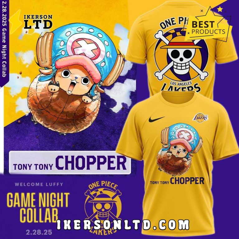 One Piece Chopper 2025 Los Angeles Lakers Shirt - IkersonLTD