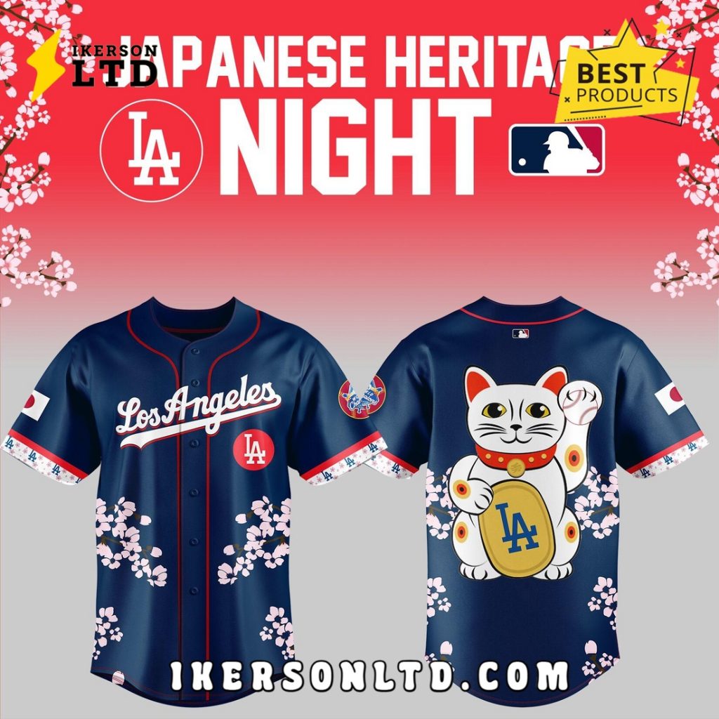 LA Dodgers x Japanese Heritage Night 2025 Baseball Jersey - IkersonLTD