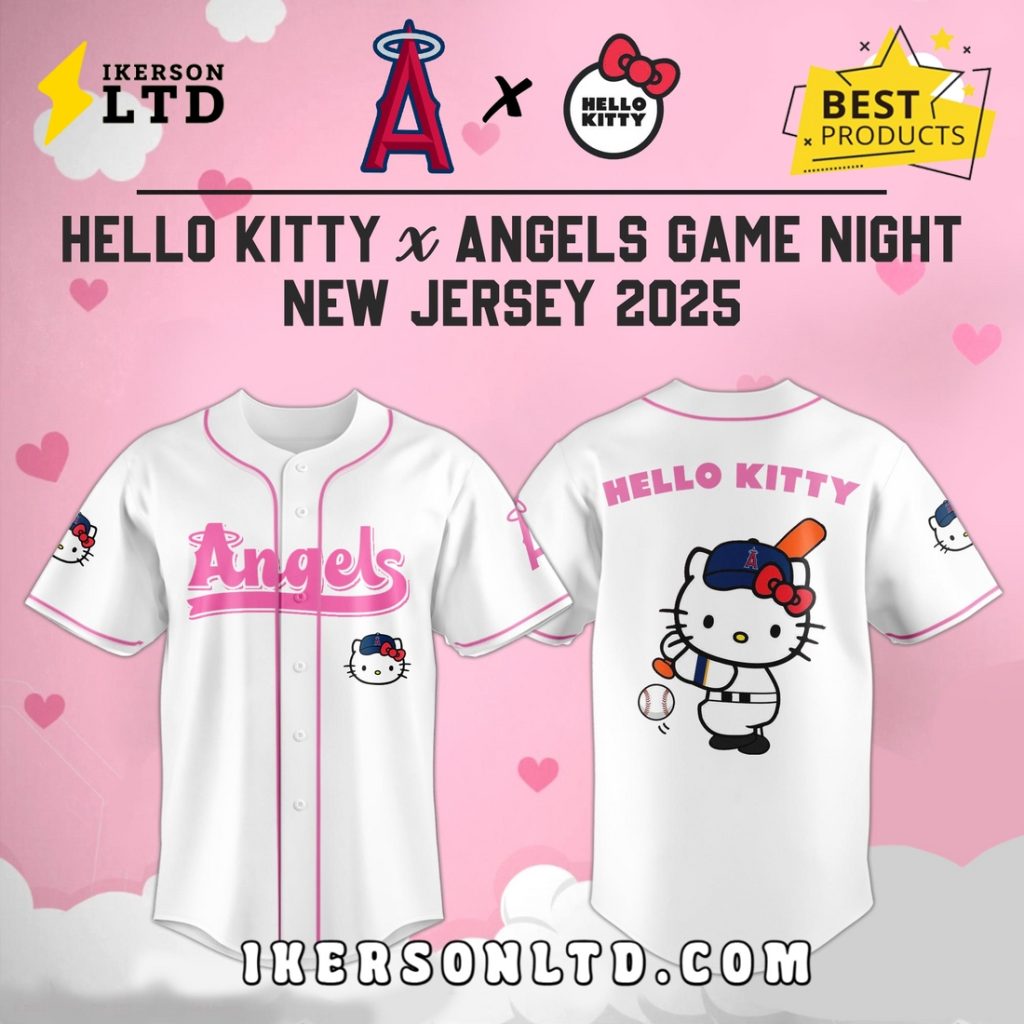 Los Angeles Angels x Hello Kitty Game Night Baseball Jersey - IkersonLTD